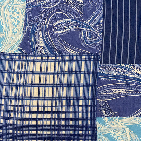 Blue Patchwork Print Chiffon Fabric – Fashion Fabrics Club