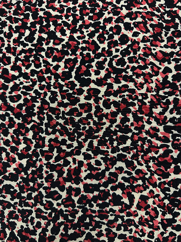 Pink Multi Cheetah Animal Print Double Georgette Fabric – Fashion ...
