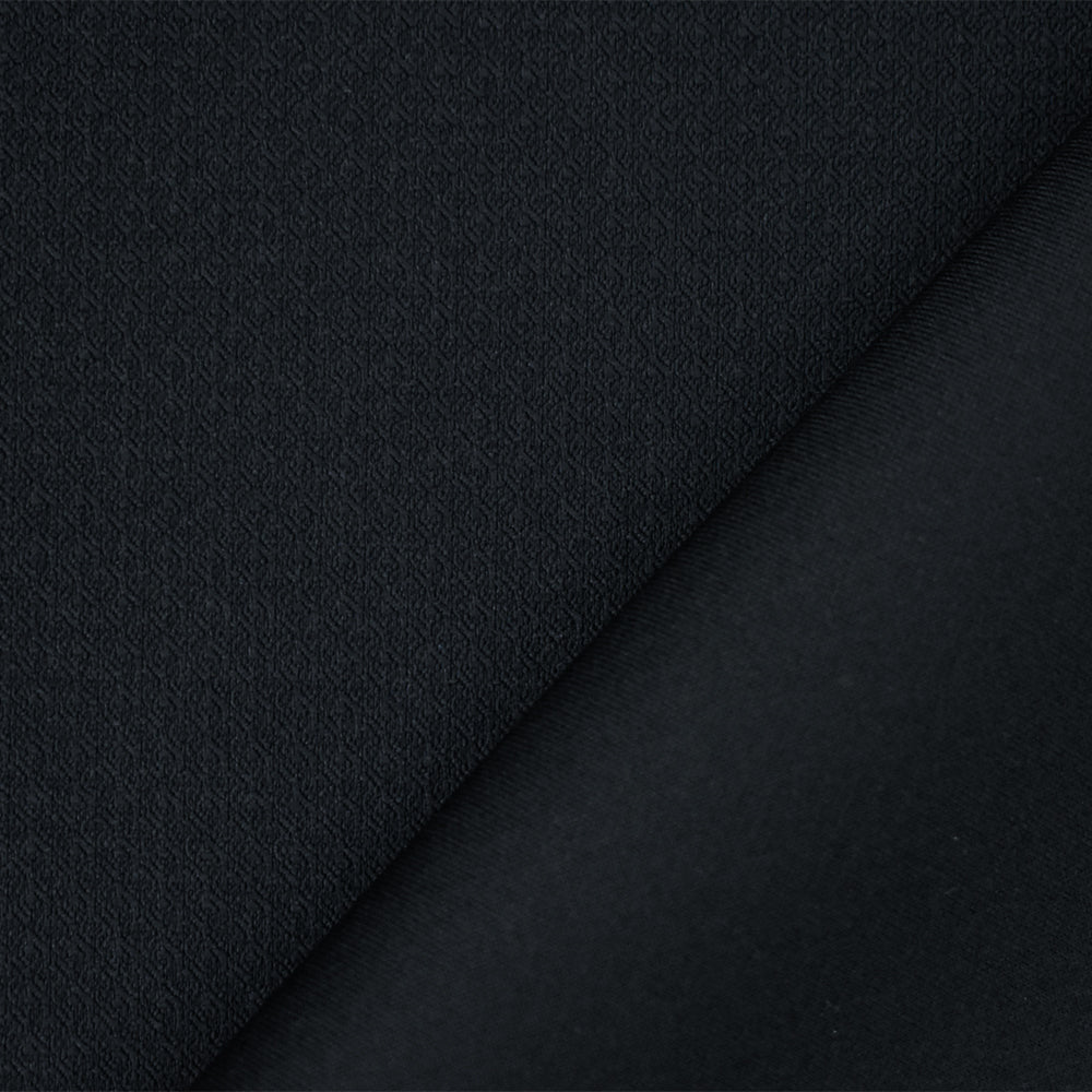 Black Polyester Dobby Woven Bonded Layer Stretch Spandex Jacketing Fab ...
